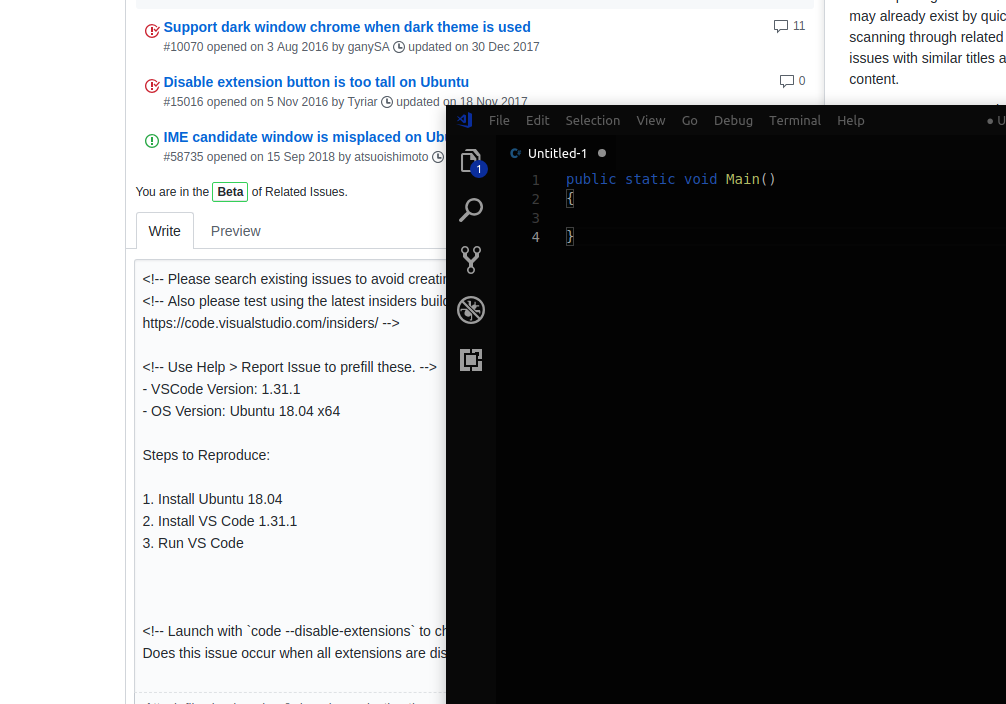 Window is too dark on Ubuntu · Issue #68981 · microsoft/vscode · GitHub