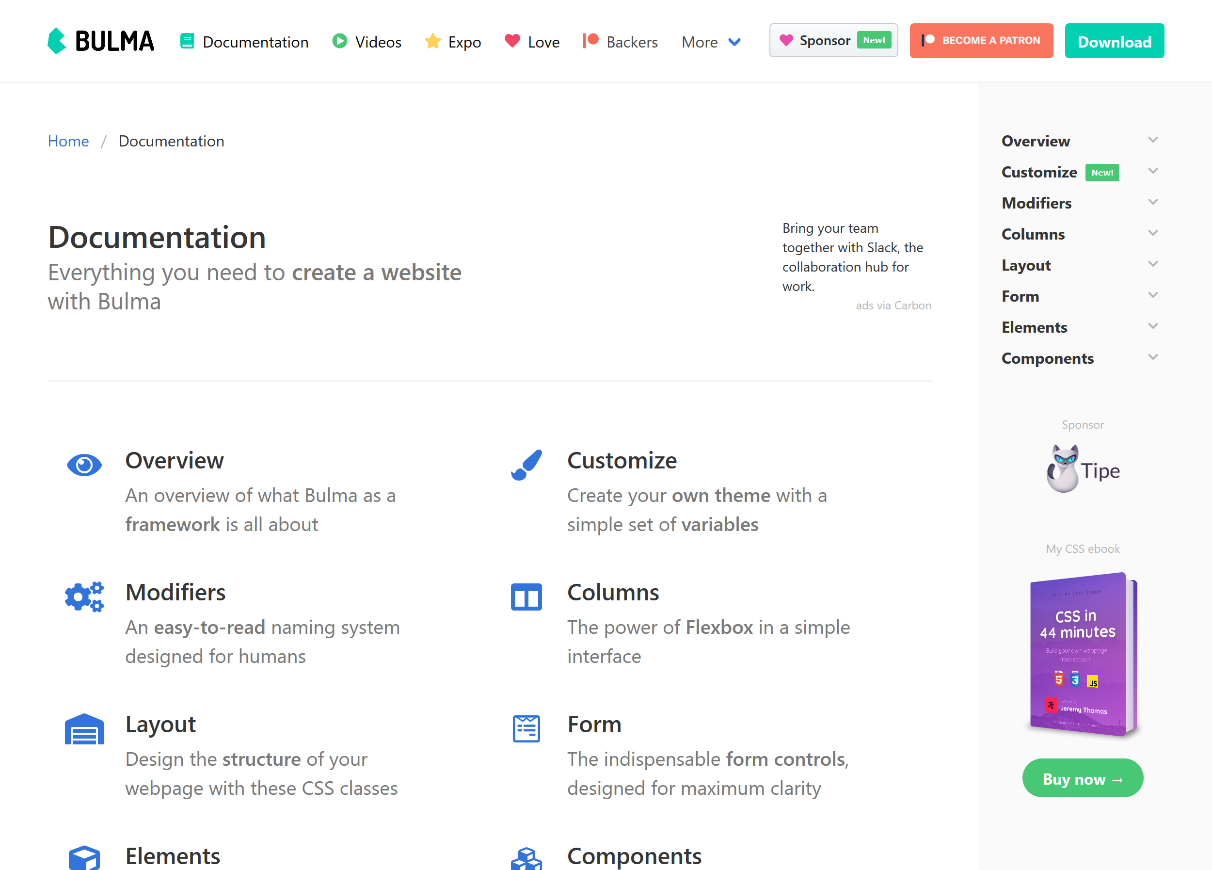 There is no clear link to the GitHub on the Docs · Issue #2696 · jgthms/bulma · GitHub