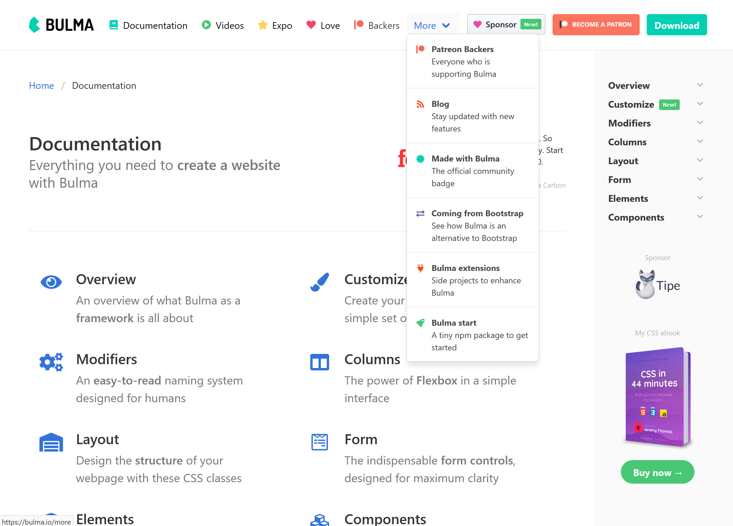 There is no clear link to the GitHub on the Docs · Issue #2696 · jgthms/bulma · GitHub