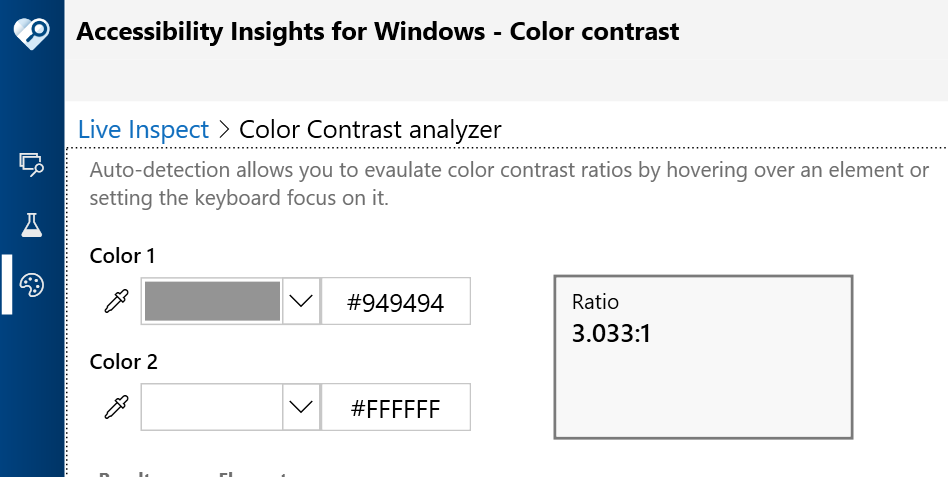 A11y_Windows Template Studio_Select a Project type_ColorContrast: Color ...