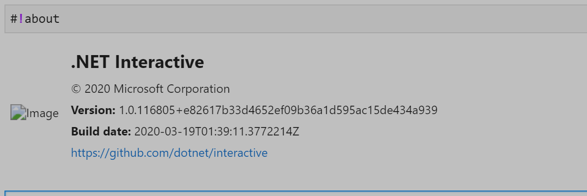 Image in !#about is broken · Issue #442 · dotnet/interactive · GitHub