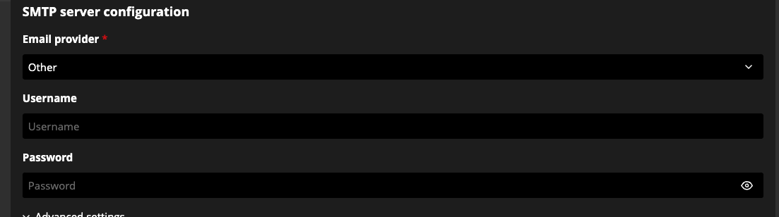 Web UI administration -> email server config need to save username and password with empty ...