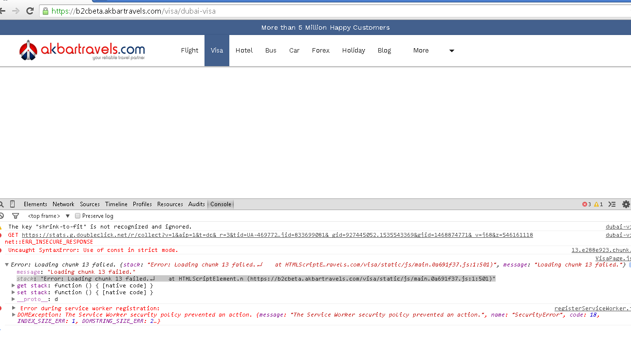 Use of const in strict mode error when browsing using chrome 40 (and google is not indexing this ...