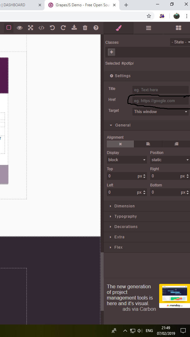 How to change extra dropdown for link change trait · Issue #1780 · GrapesJS/grapesjs · GitHub