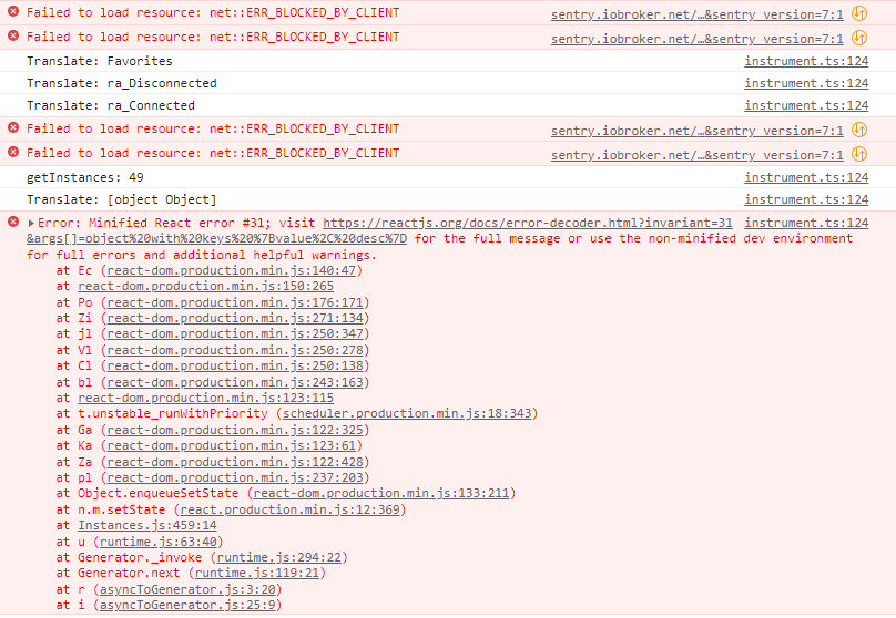 Reiter Instanz lässt sich nicht mehr öffnen · Issue #1439 · ioBroker ...