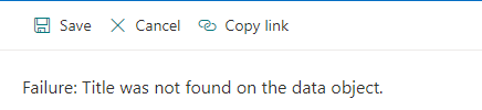 Failure: Title was not found on the data object error while configuring the list form · Issue ...