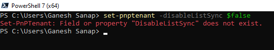 [BUG] `-DisableListSync` parameter of `Set-PnPTenant` cmdlet not working · Issue #3371 · pnp ...