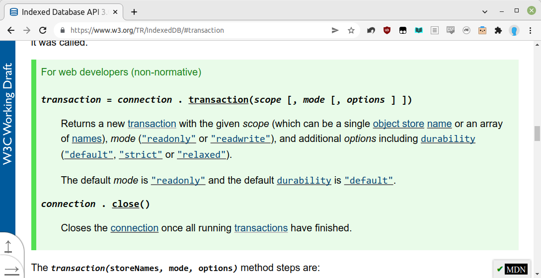 Issue with "IDBTransaction.durability": (short summary here please) · Issue #13159 · mdn/content ...
