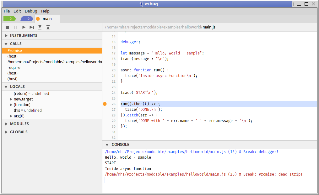 xsbug: "Break: (host): dead strip!" · Issue #141 · Moddable-OpenSource/moddable · GitHub