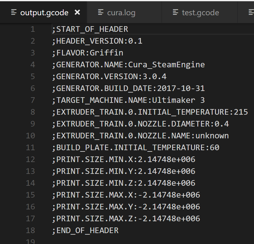 GCODE has invalid headers when output to file · Issue #660 · Ultimaker/CuraEngine · GitHub