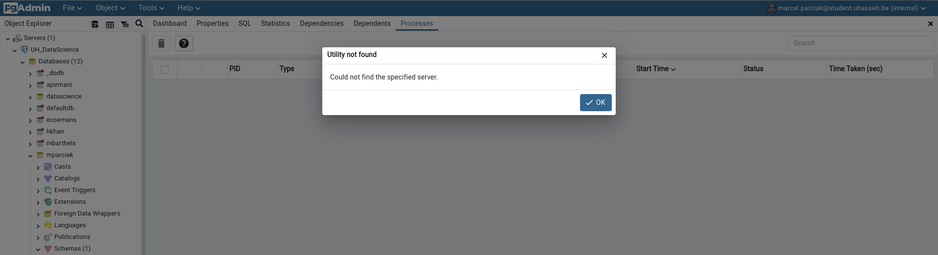 Cannot use Import / Export for shared servers · Issue #6875 · pgadmin ...