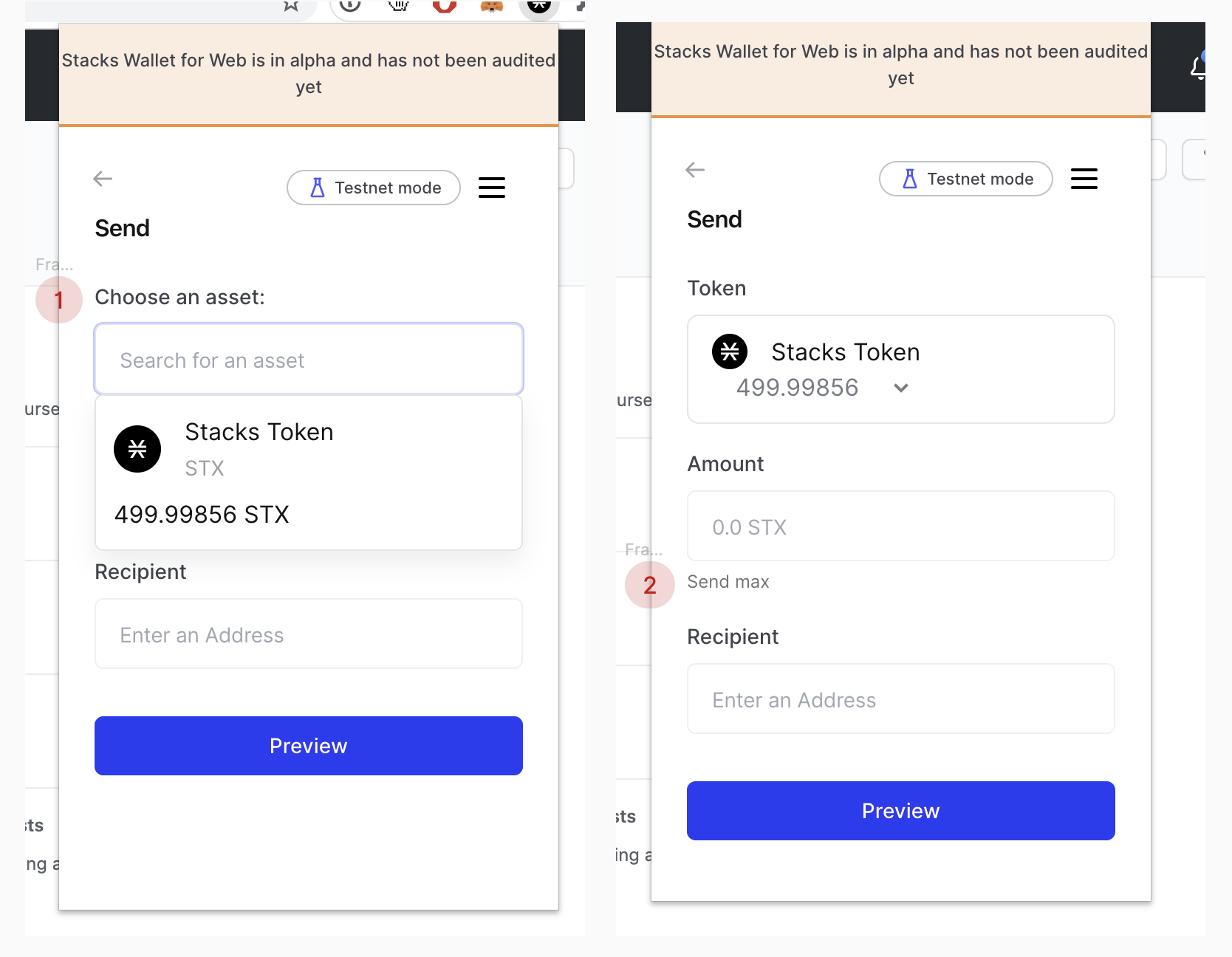 [Send] Token dropdown label changes after choosing token · Issue #996 · leather-io/extension ...