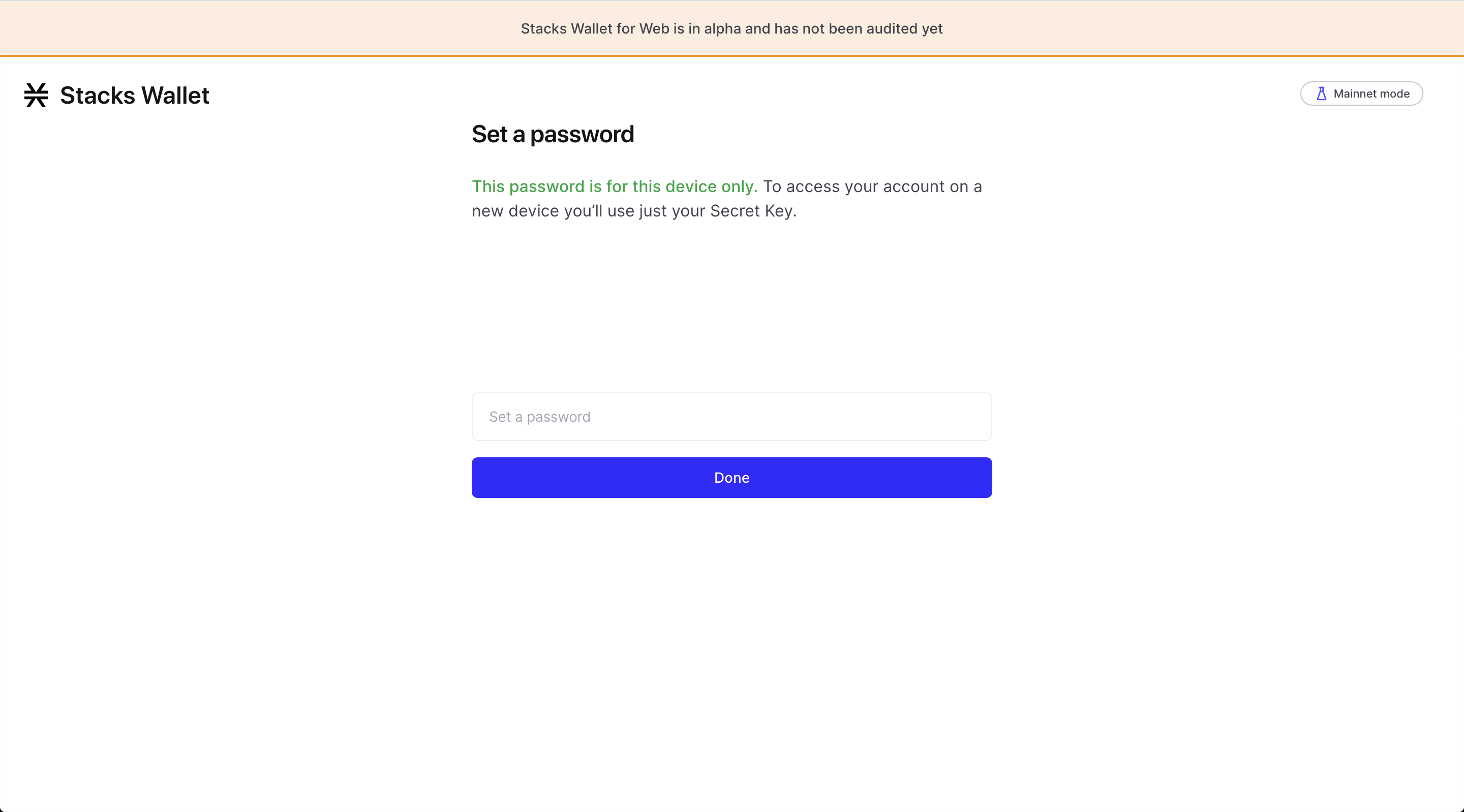 [Onboarding] Design set a password in onboarding view · Issue #1008 · leather-io/extension · GitHub