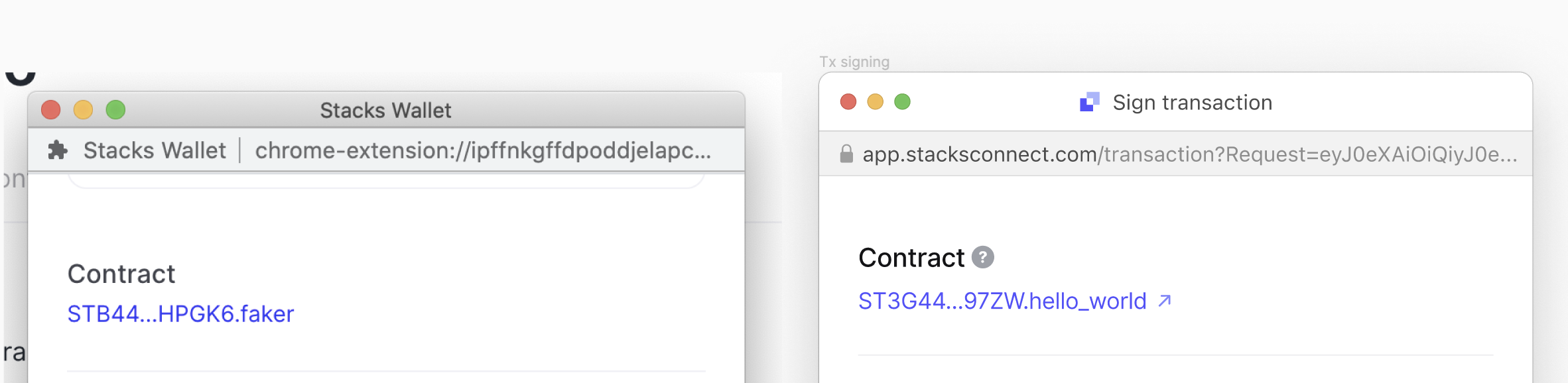 [tx signing] contract link not working · Issue #1018 · leather-io/extension · GitHub
