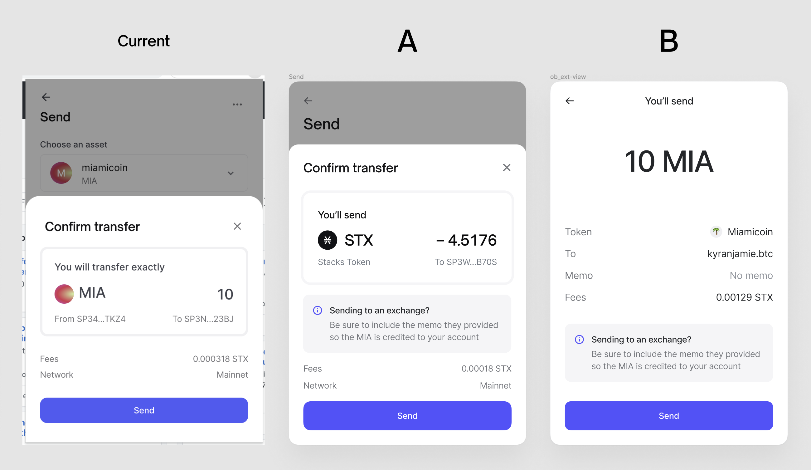 Add guidance about memos to send and receive modals · Issue #1311 · leather-io/extension · GitHub