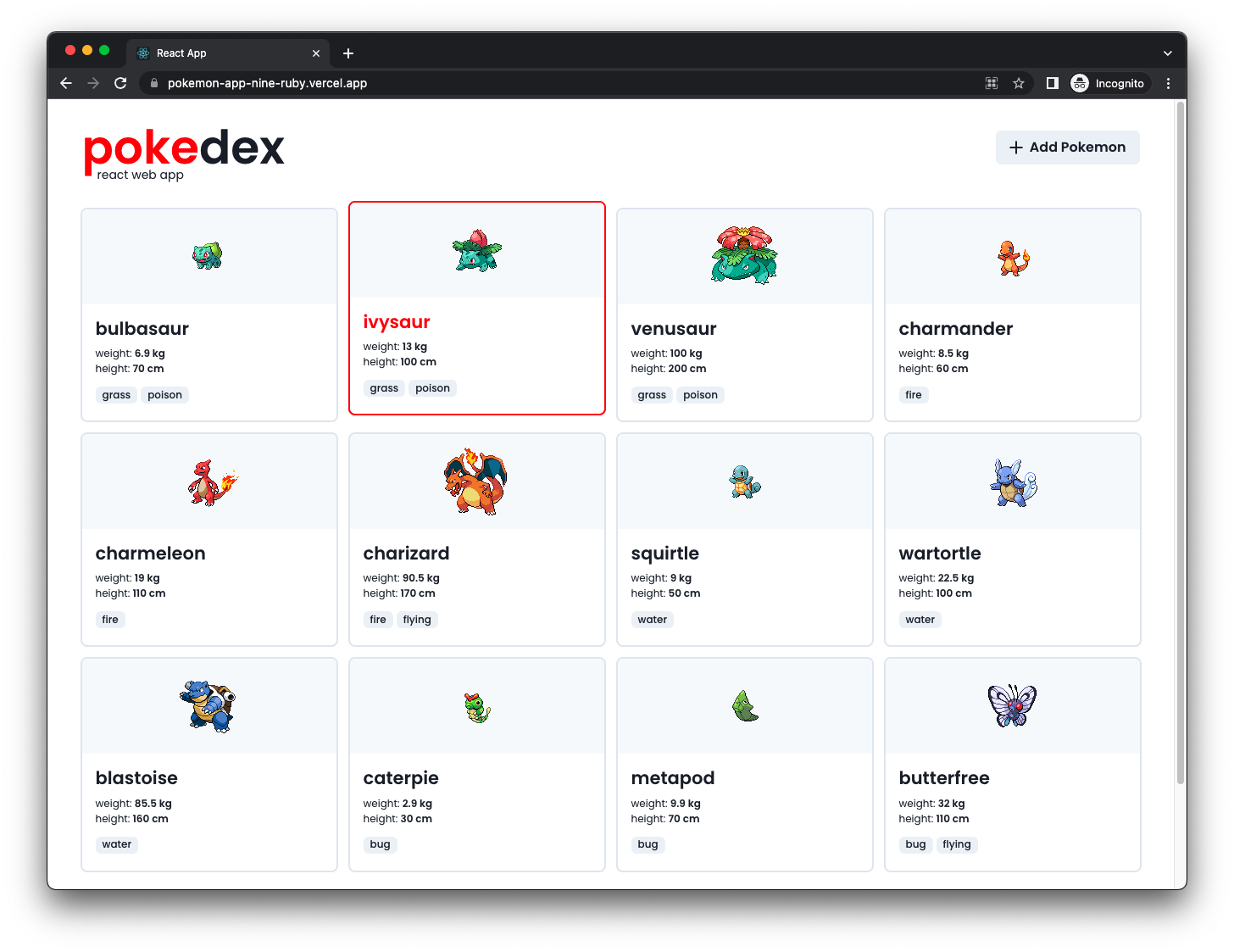 GitHub - adrivelasco/pokemon-app: Pokemon - React Web Application