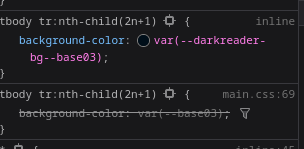 [Broken Website] background color of tables is unchanged · Issue #9973 · darkreader/darkreader ...