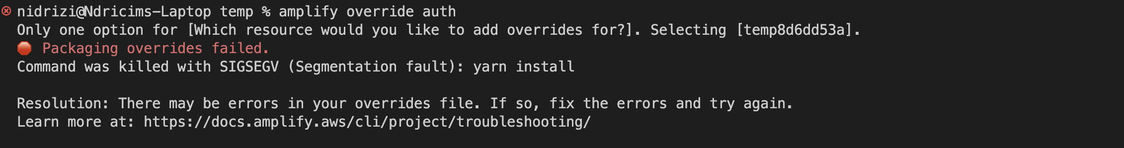 amplify override auth not working · Issue #12210 · aws-amplify/amplify-cli · GitHub