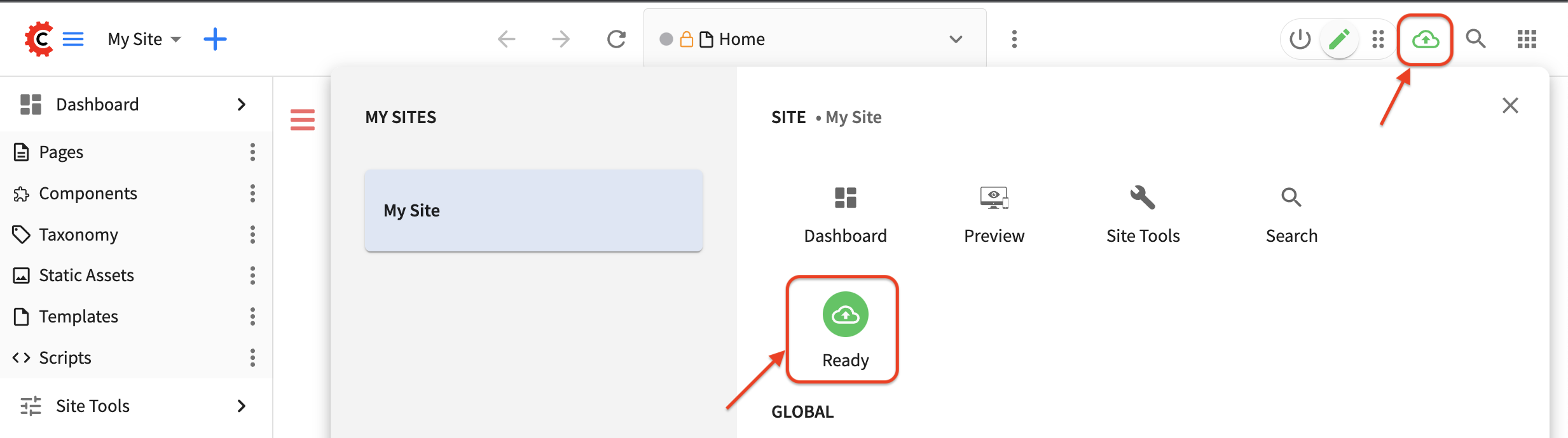 [studio-ui] Use the same icon for Site Tools in Sidebar and Navigation Menu · Issue #5308 ...