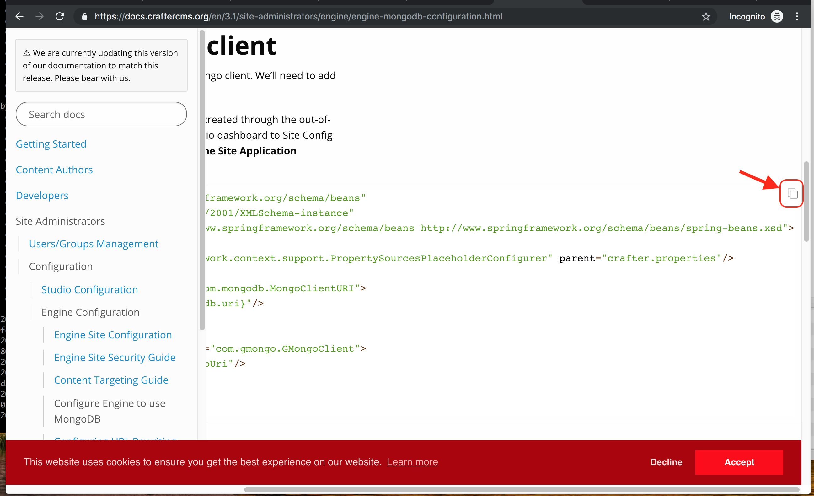 [docs] Update code style and add copy-to-clipboard · Issue #3098 · craftercms/craftercms · GitHub