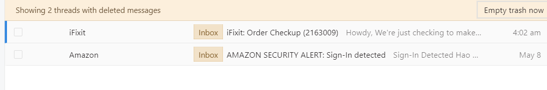 Bug: empty trash is not working · Issue #1997 · Foundry376/Mailspring · GitHub