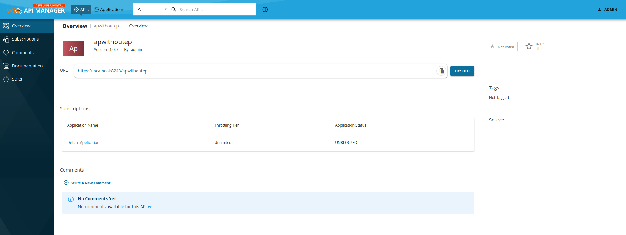 Try out section in the left menu is hidden for API products · Issue ...