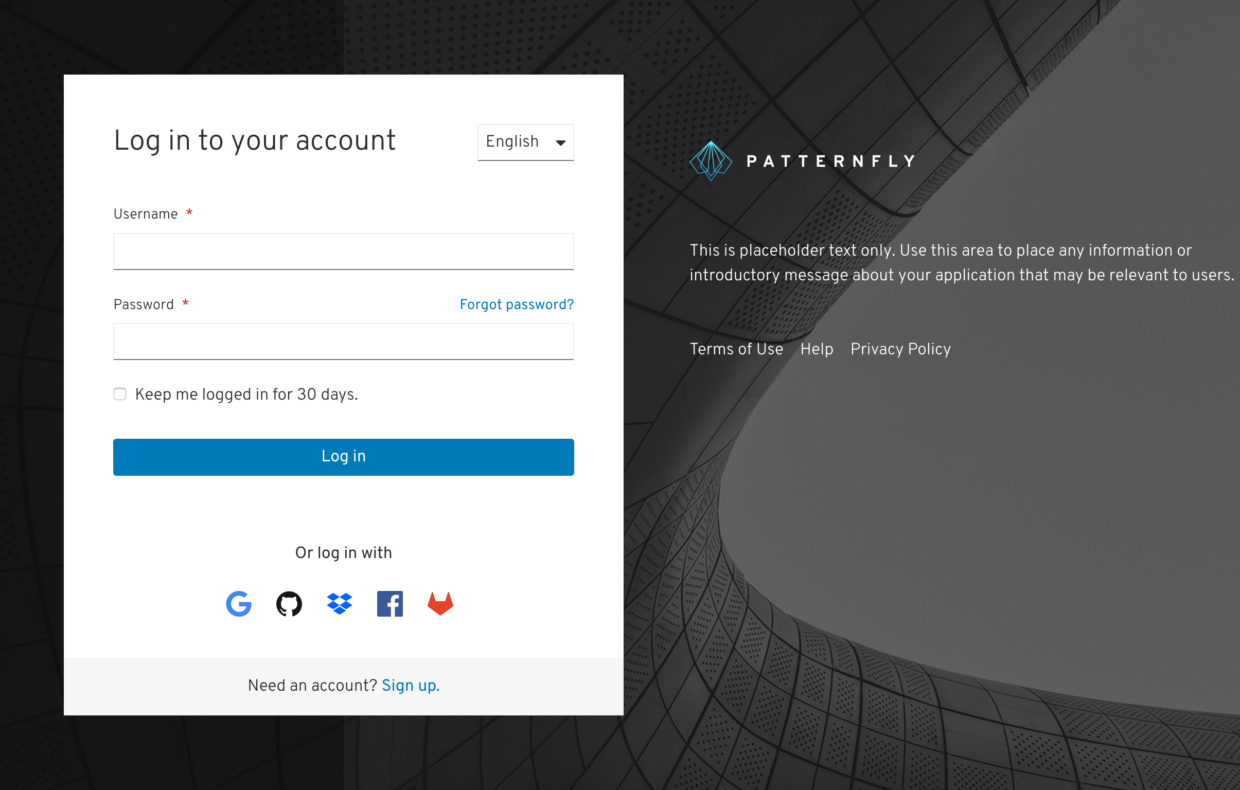 Login form layout · Issue #1069 · patternfly/patternfly · GitHub