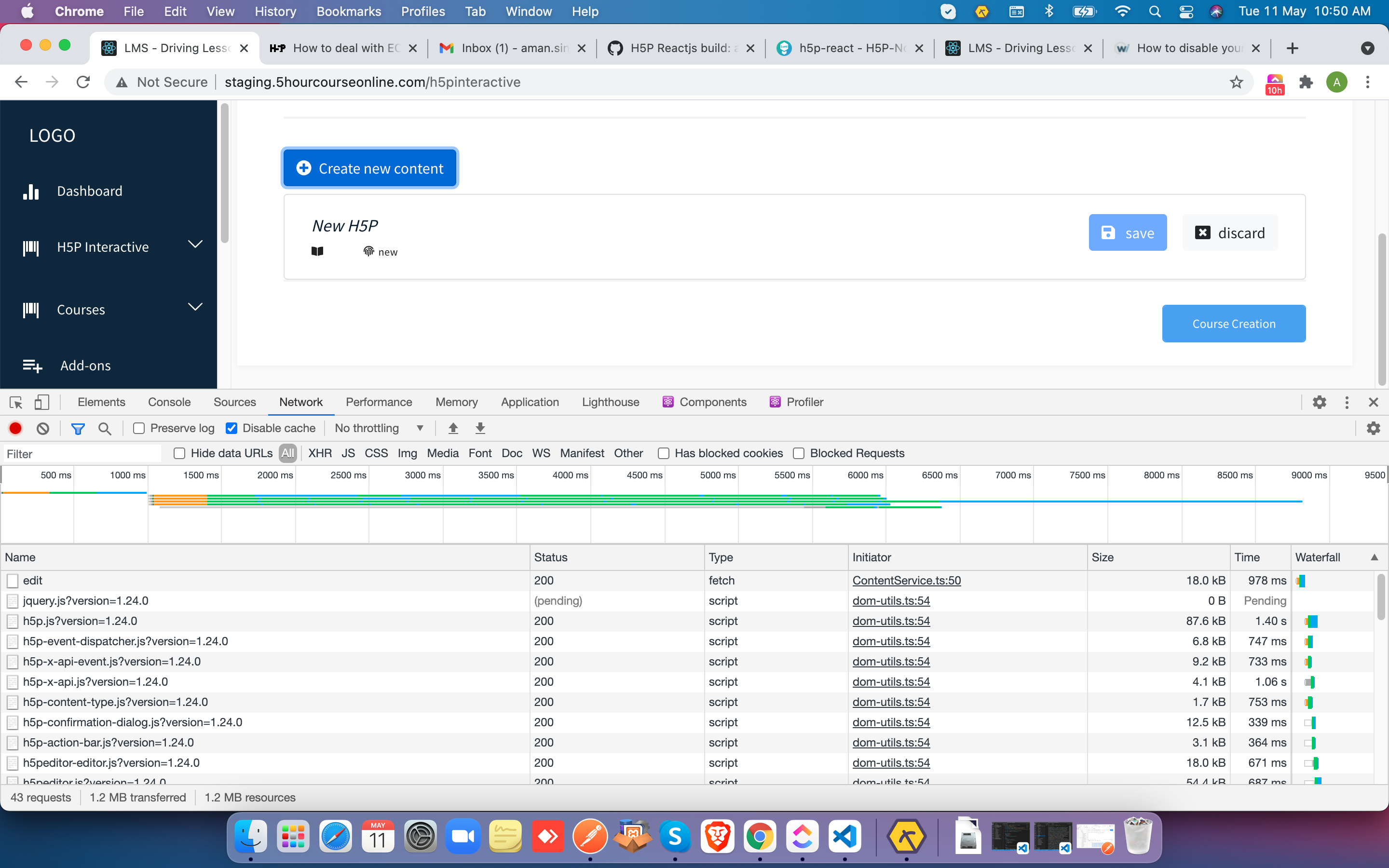 H5P Reactjs build: api call to h5p/core/js/jquery.js?version=1.24.0 ...