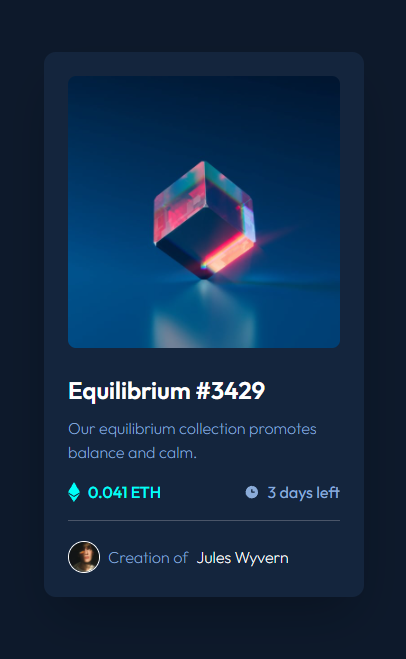 GitHub - MauroCicerchia/nft-card: NFT card component