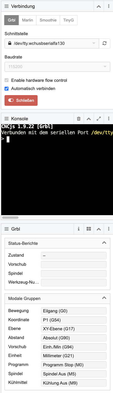 No welcome message, no reset, but working with UGS and Lightburn · Issue #710 · cncjs/cncjs · GitHub