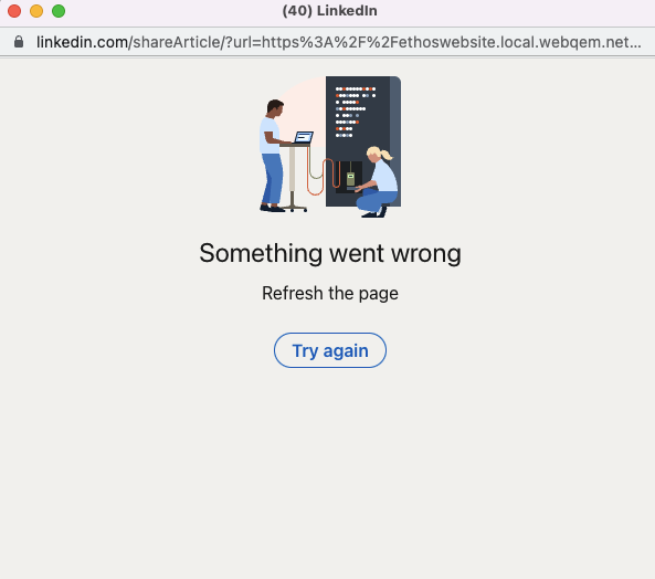 Linkedin Sharing "Something went wrong" · Issue #224 · ellisonleao ...