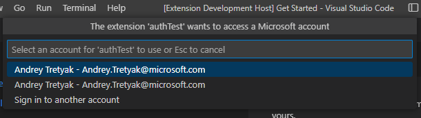 Quiet authentication requests not removed from Accounts menu after Sign In with Microsoft Auth ...