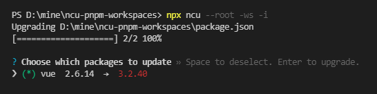 `ncu -ws --root -i` is not working in pnpm workspaces. · Issue #1196 · raineorshine/npm-check ...