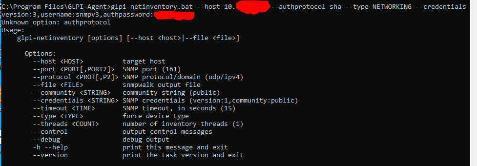 GLPI-Agent & SNMPv3 · Issue #252 · glpi-project/glpi-agent · GitHub