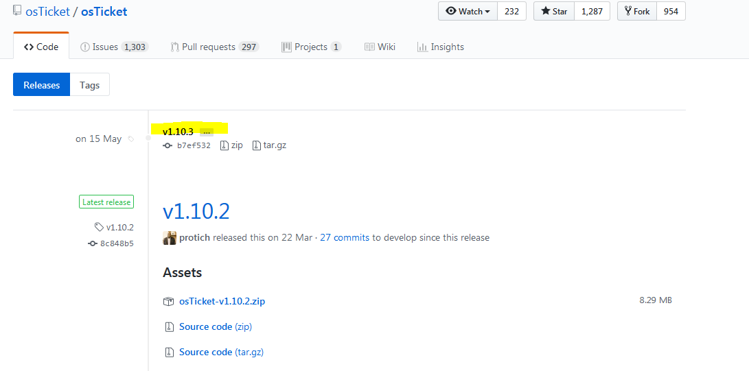Upgrade from v1.10.2 to v1.10.3 - wrong Version number · Issue #4320 · osTicket/osTicket · GitHub