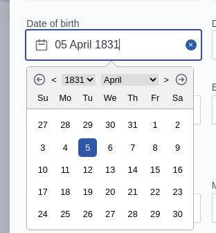 Different Date Selected when year is below 1845 · Issue #3182 · Hacker0x01/react-datepicker · GitHub