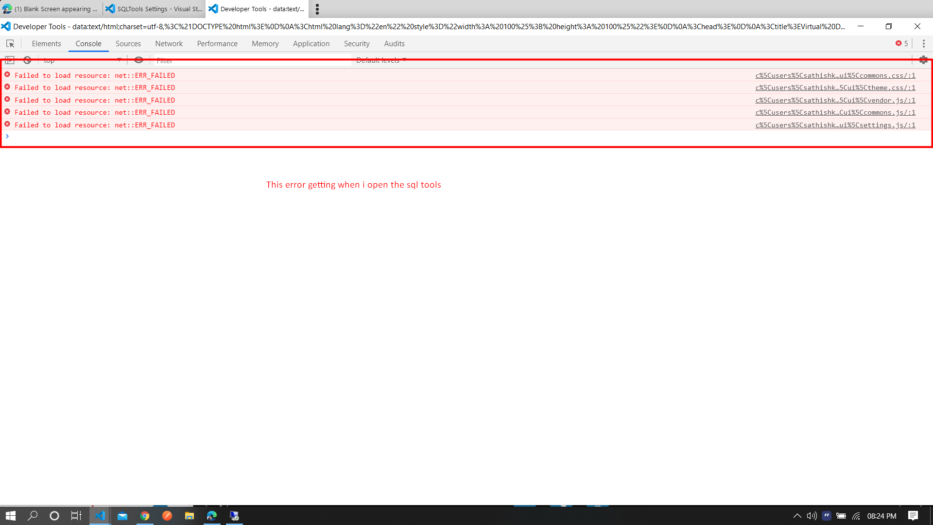 Blank Screen appearing after installed sqltools · Issue #639 · mtxr/vscode-sqltools · GitHub