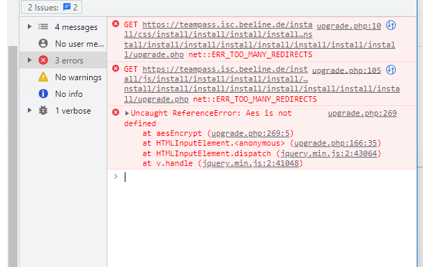 upgrade.php:269 Uncaught ReferenceError: Aes is not defined · Issue #3615 · nilsteampassnet ...
