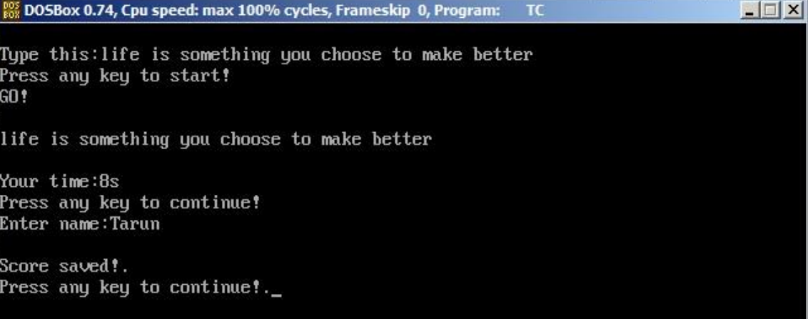 GitHub - tarun010/typing_speed_calculator: December 2015 - An MS-DOS ...
