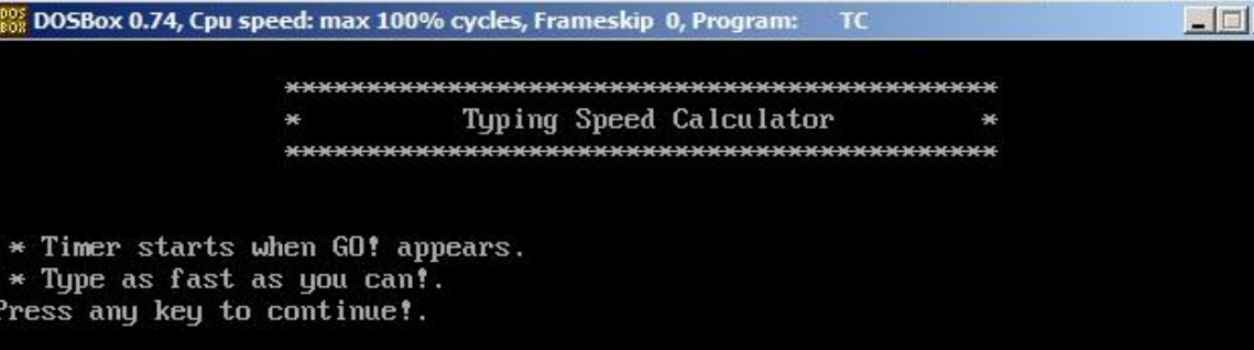 GitHub - tarun010/typing_speed_calculator: December 2015 - An MS-DOS ...