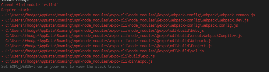 webpack-config has unlisted dependency on eslint / eslint-config-universe · Issue #859 · expo ...