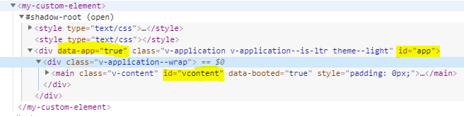 [Bug Report] Component in shadow-root is creating html elements outside shadow-root · Issue ...
