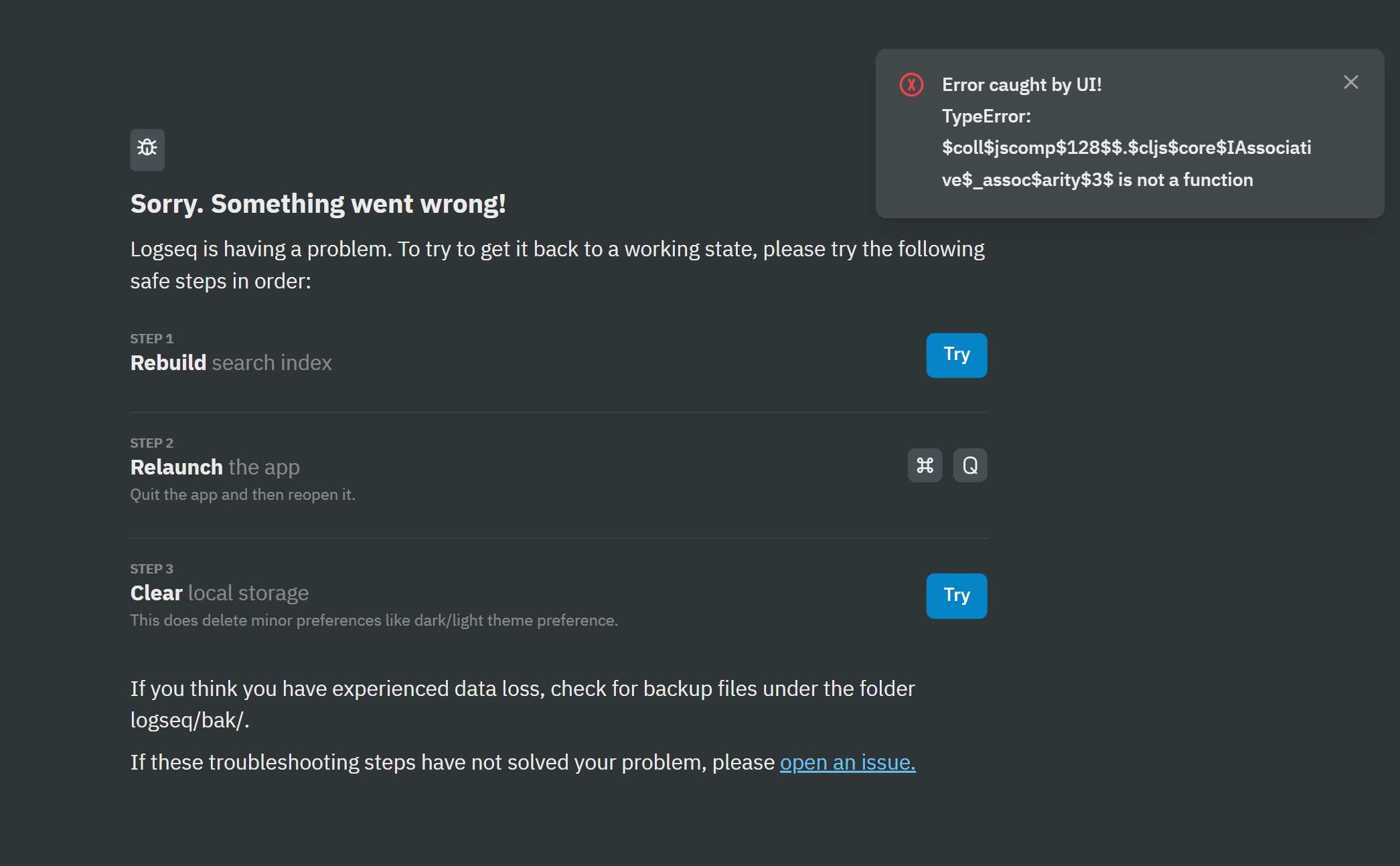 Whiteboard Crashes When Opening References · Issue 8339 · Logseqlogseq · Github 6922
