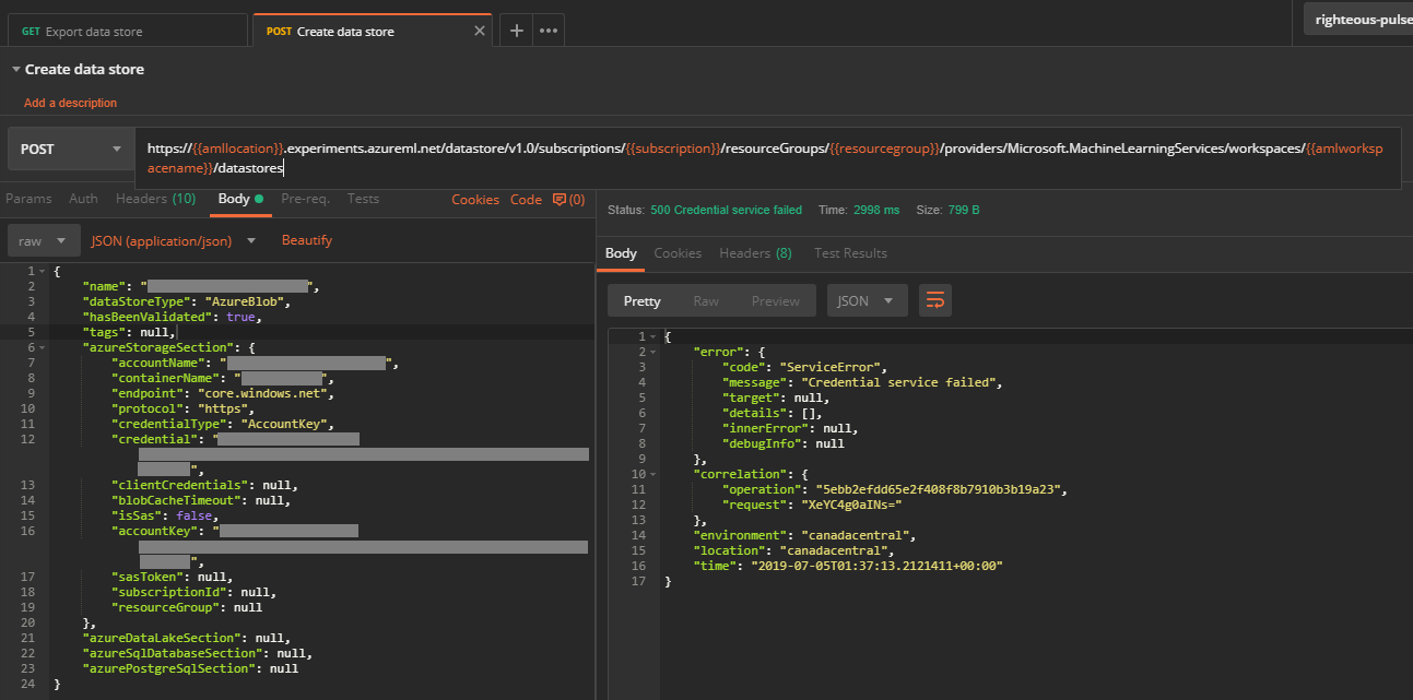 Registering Datastore With Azure Ml Service Gives Max Retry Error · Issue 465 · Azure