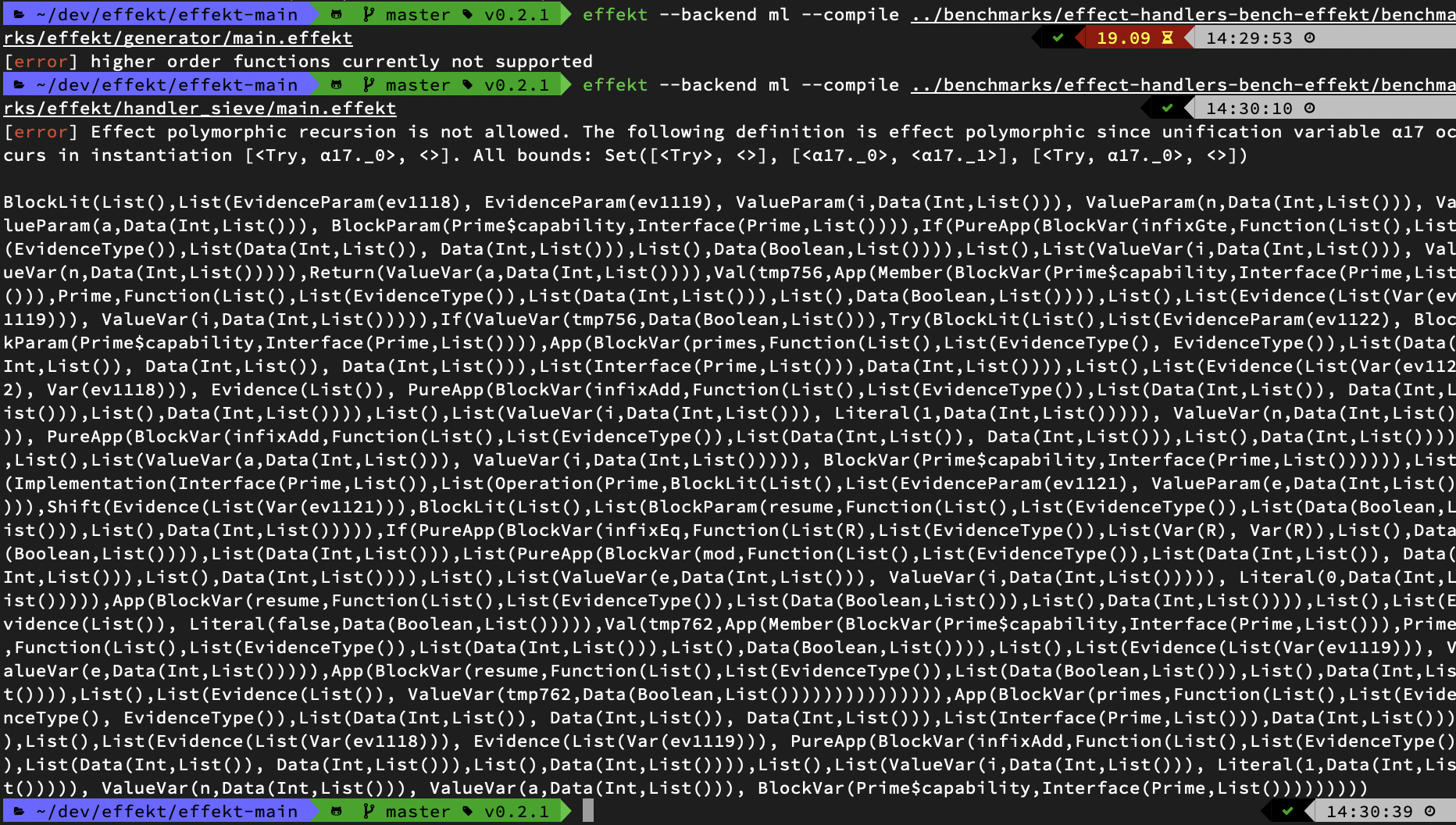 Make effekt have a non-0 exit code when compilation fails · Issue #293 · effekt-lang/effekt · GitHub