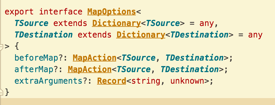 'No overload matches' TS error when typing casting `extraArguments` of `Mapper#map` options ...