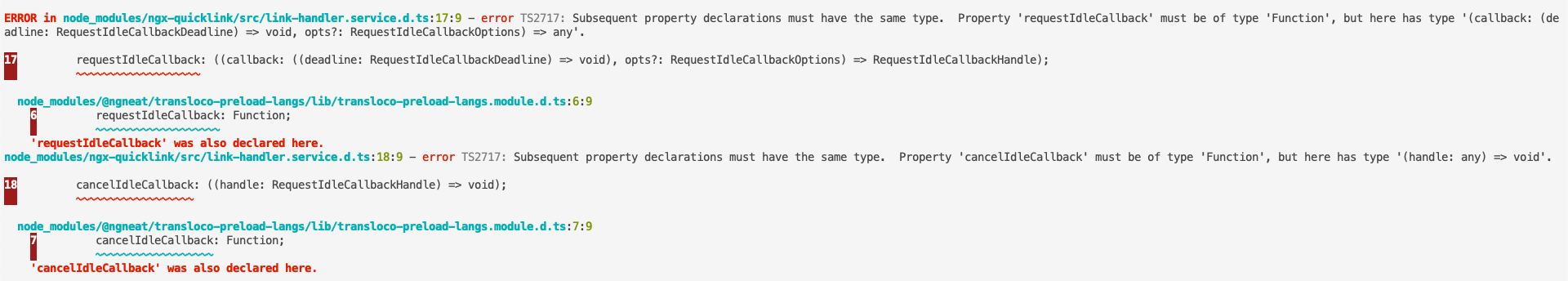 Typing conflict with ngneat/transloco · Issue #52 · mgechev/ngx-quicklink · GitHub