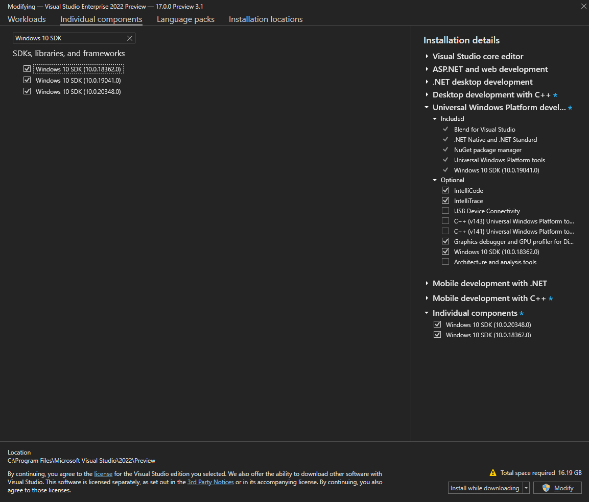 C++ (v142) Universal Windows Platform tools not listed · Issue #3312 · MicrosoftDocs/windows-dev ...