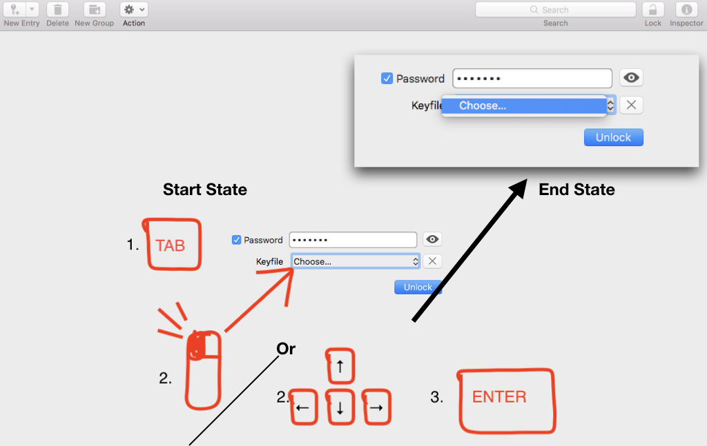[Feature Request] Use keyboard to select keyfile during unlocking (in dropdown) · Issue #855 ...