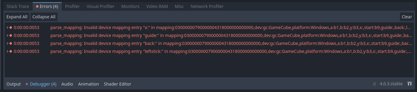 "parse_mapping: Invalid device entry" on Steam version · Issue #77638 · godotengine/godot · GitHub